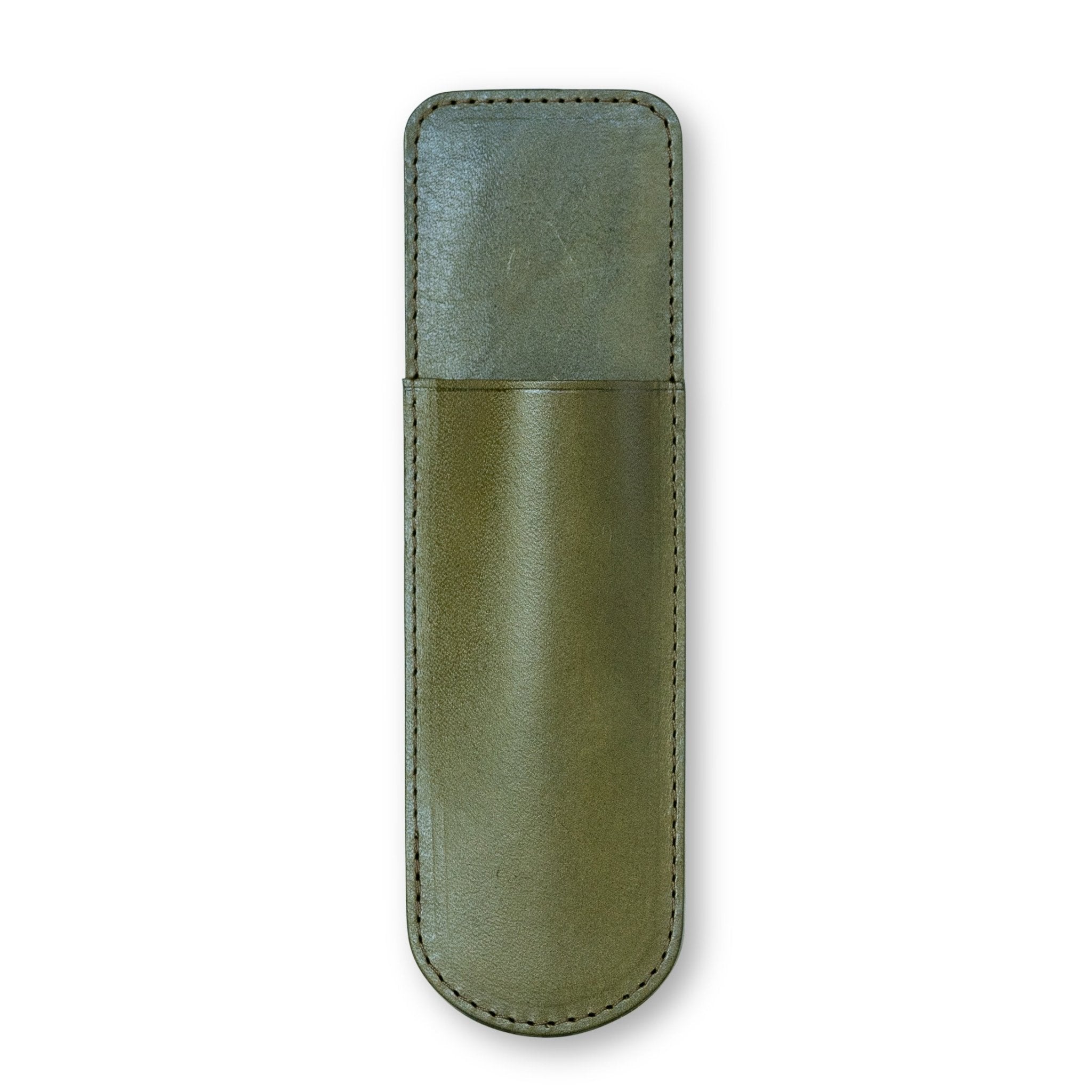 Kumano leather Fountain Single Pen Holster (green) – Ateliers Phileas